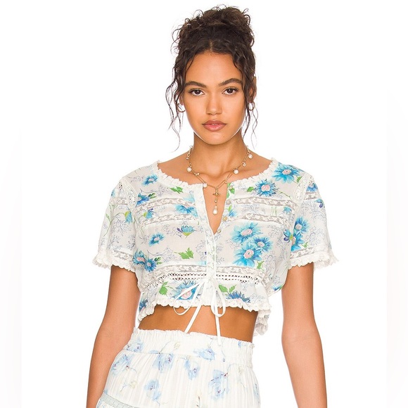 LoveShackFancy | Tops | Loveshackfancy Farley Floral Crop Top | Poshmark